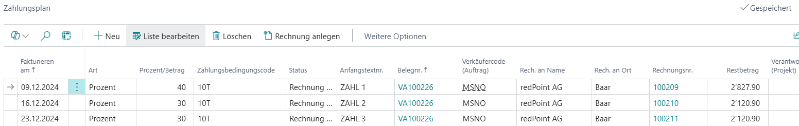 redPoint App Zahlungsplan - redPoint